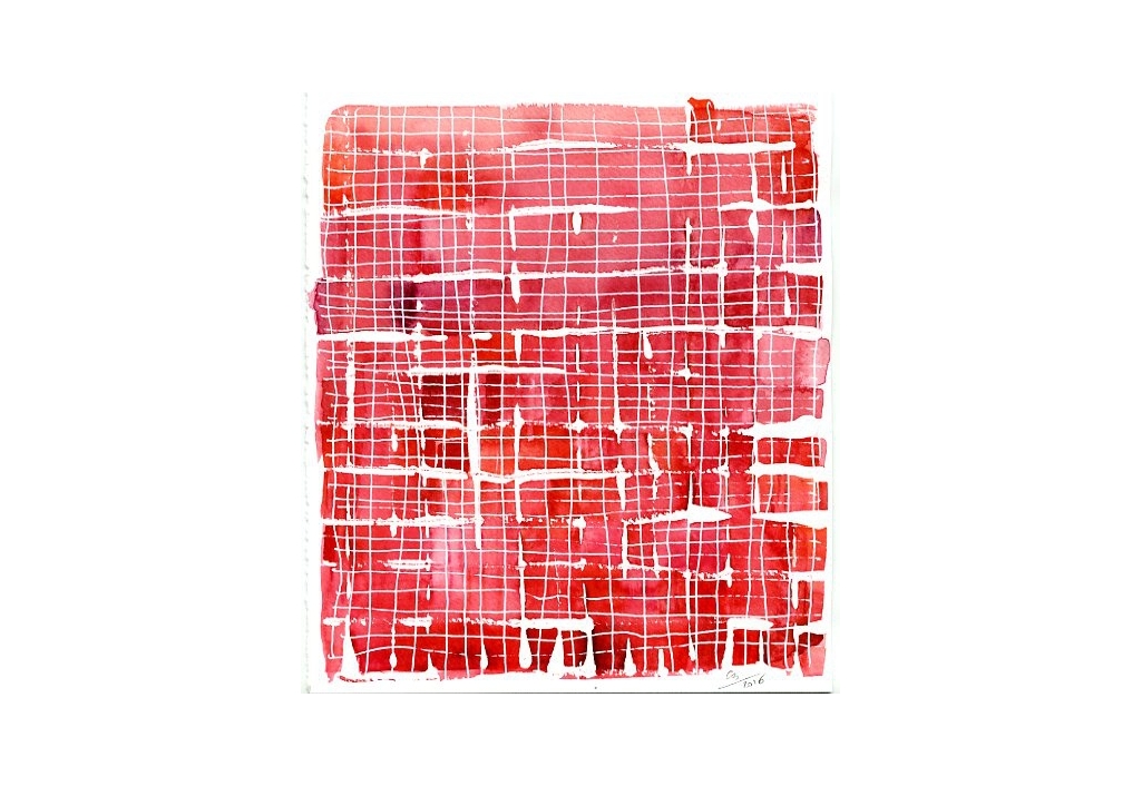 Quadrillage Rouge par Claire de Chavagnac - Amelie, Maison d'art