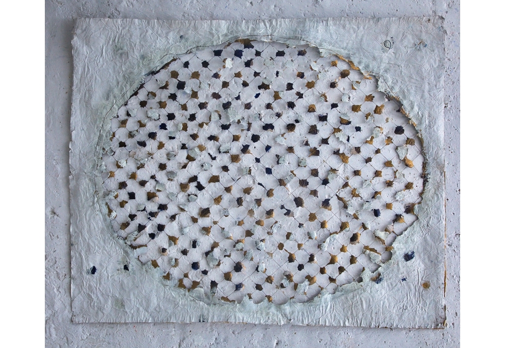 Ovale - Blanc & doré par Edward Baran - Amelie, Maison d'art